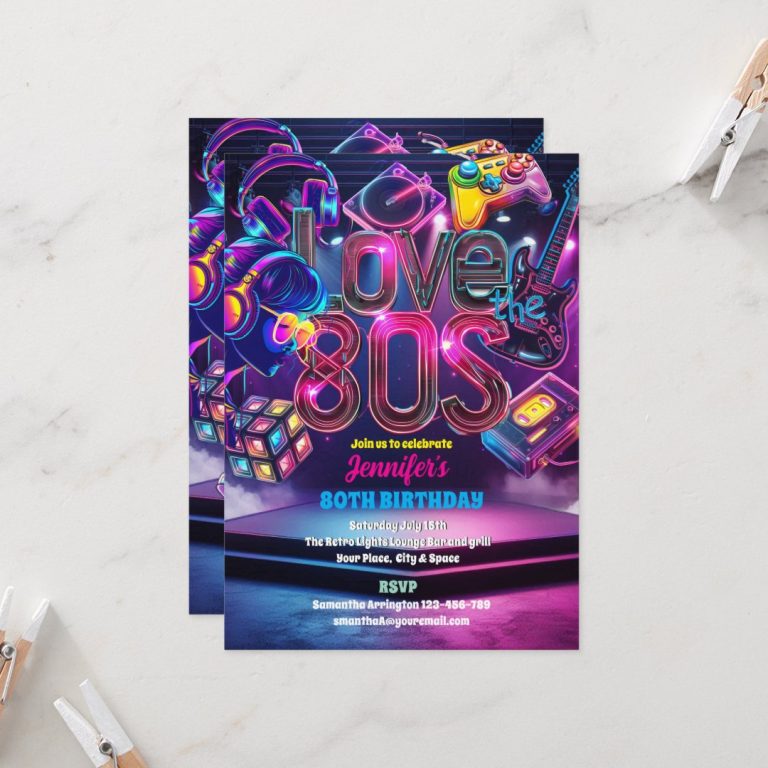 80s birthday invitations back to the 80s 1980s - Print Me a Party